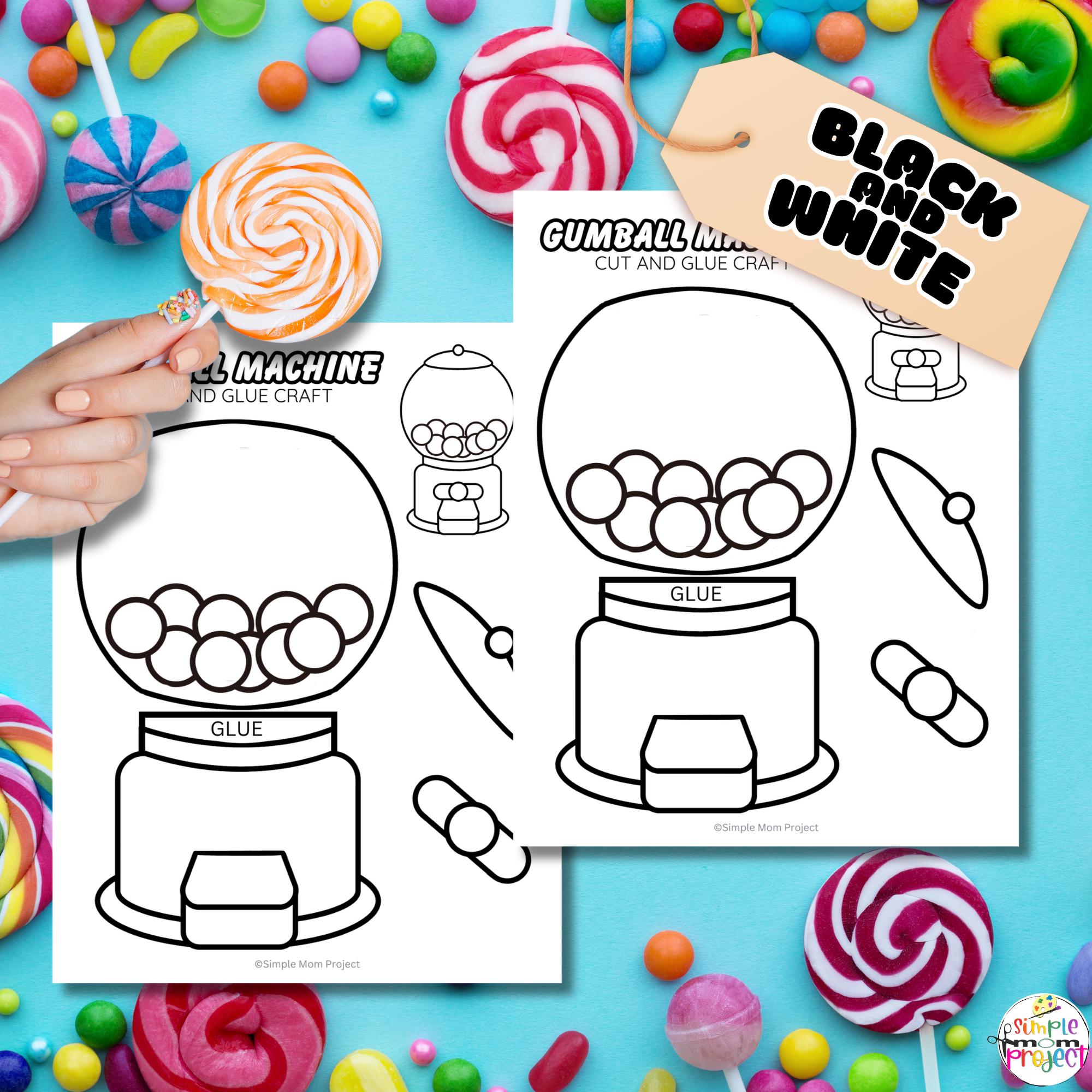 Gumball Machine Cut and Paste Craft Gumball Machine Activity Gumball ...