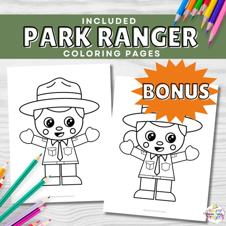 Park Ranger Printable Paper Craft for Kids | Pre-colored | Black ...