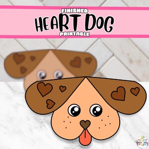 Heart Dog Printable Craft for Kids | Heart Puppy Dog Craft | Heart Dog ...