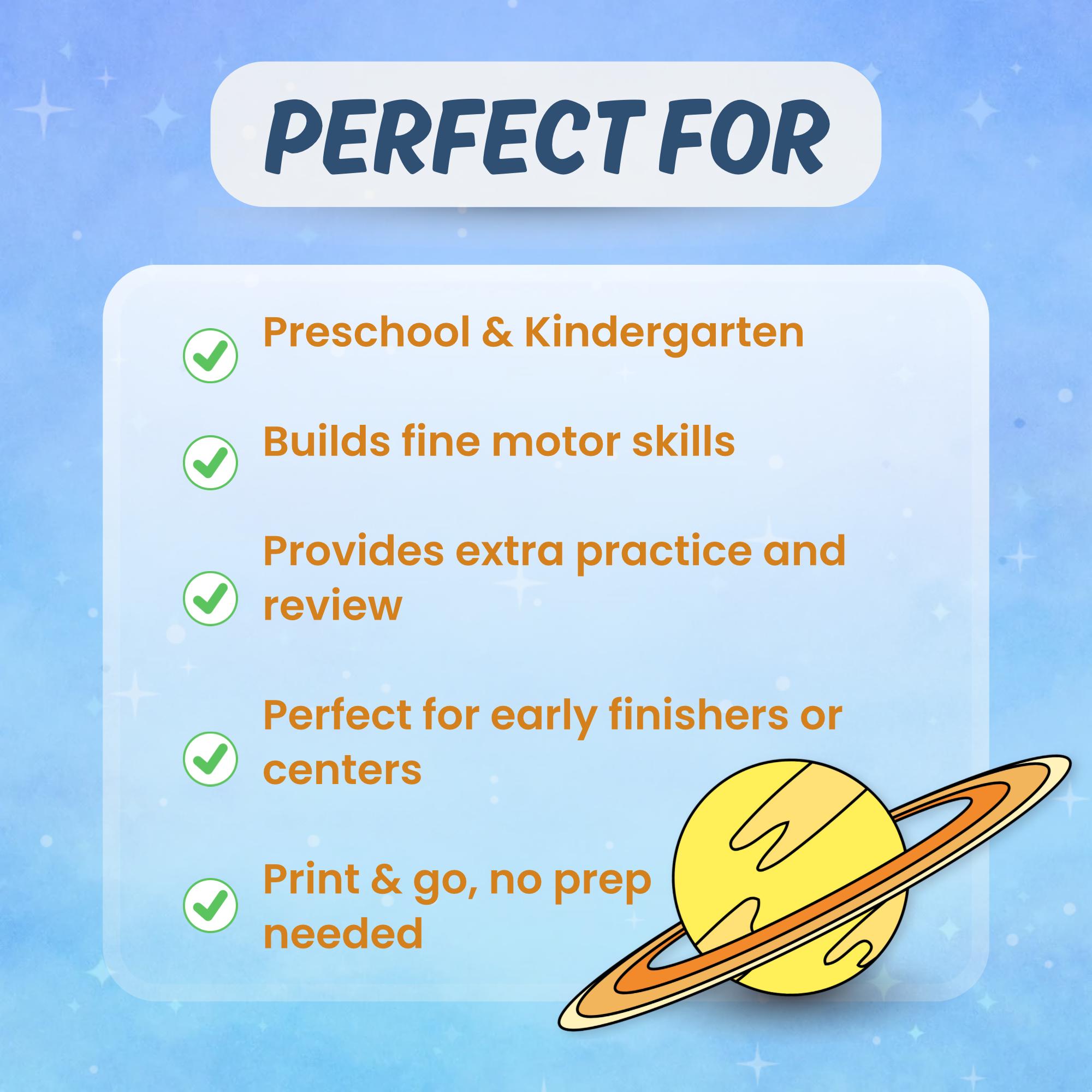 Saturn Craft Printable for Kids | Solar System Cut & Paste Activity ...