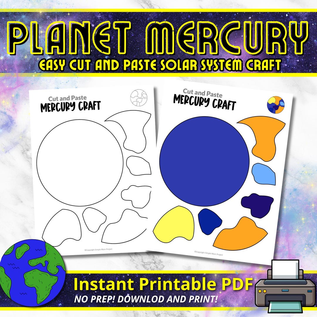 Mercury Printable Digital Download Craft | Educational | Mercury Space ...