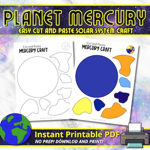 Mercury Planet Craft: Cut and Paste Activity (digital Download) - Etsy
