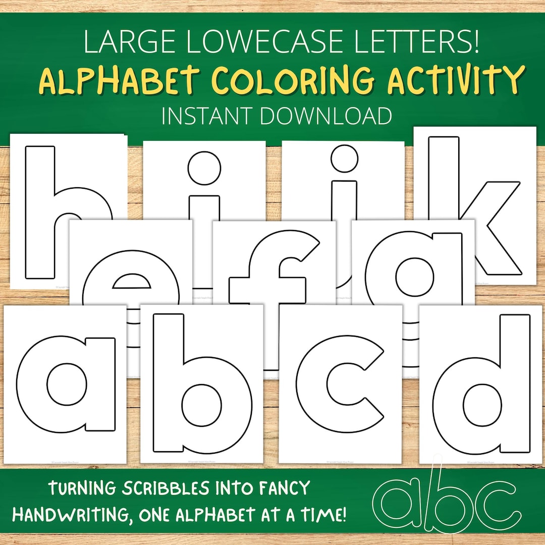 Lowercase Alphabet Coloring Pages: A-Z Letter Recognition (PDF) - Etsy