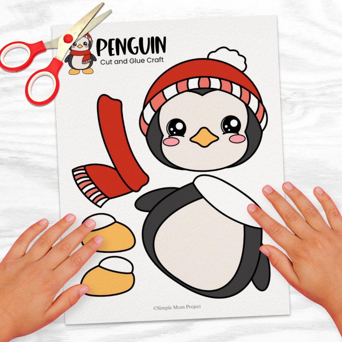 Penguin Craft Template Printable | Winter Kids Activity | Preschool ...