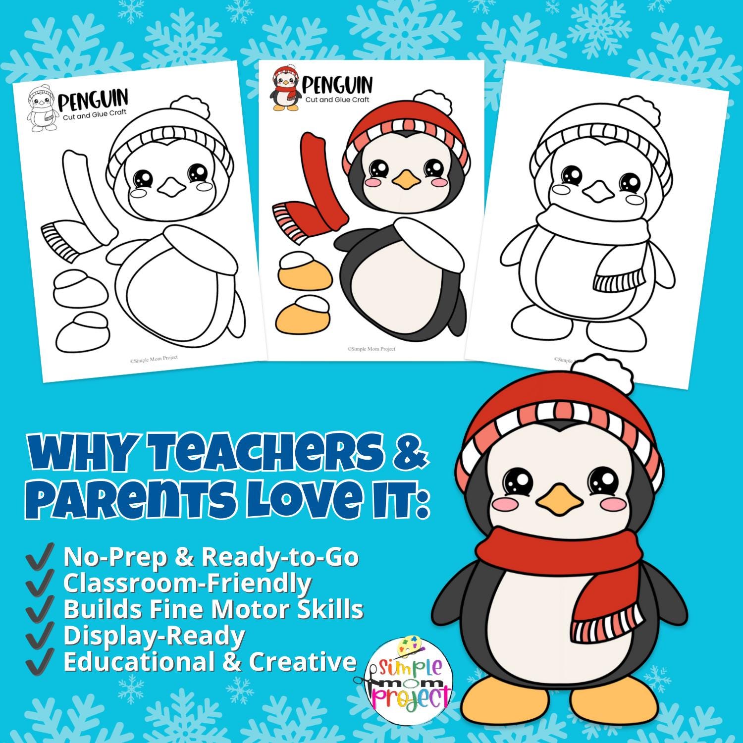 Penguin Craft Template Printable | Winter Kids Activity | Preschool ...