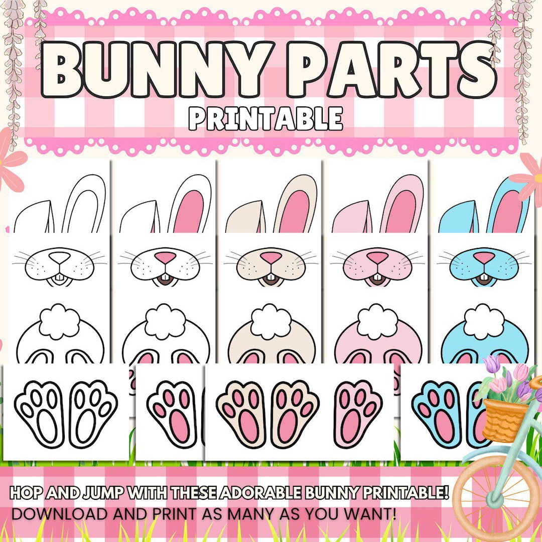 Bunny Parts Printable: DIY Craft Templates (PDF) - Etsy
