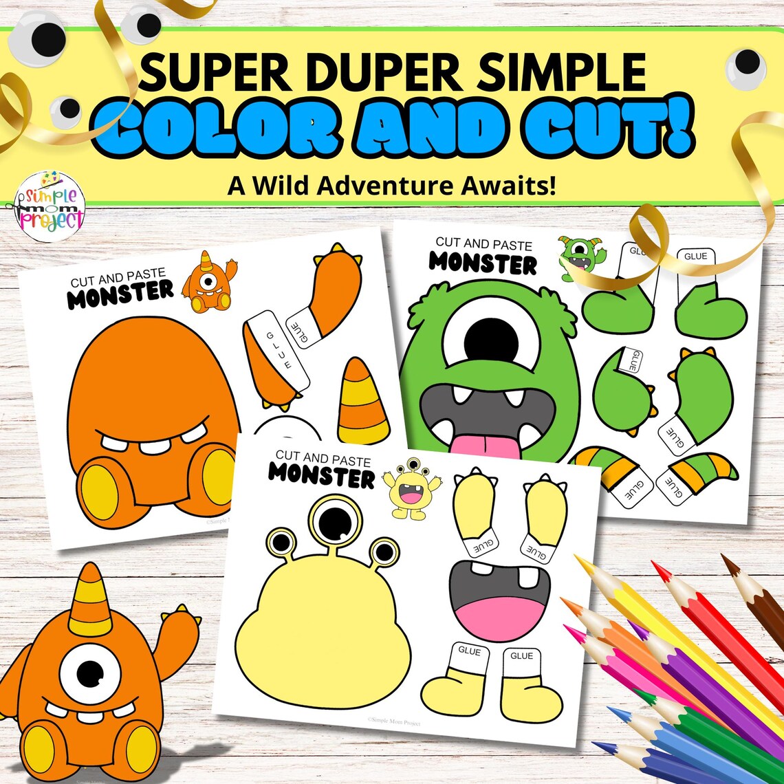 Build-a-monster Craft: 10 Full Colored Activities (PDF Pattern) - Etsy