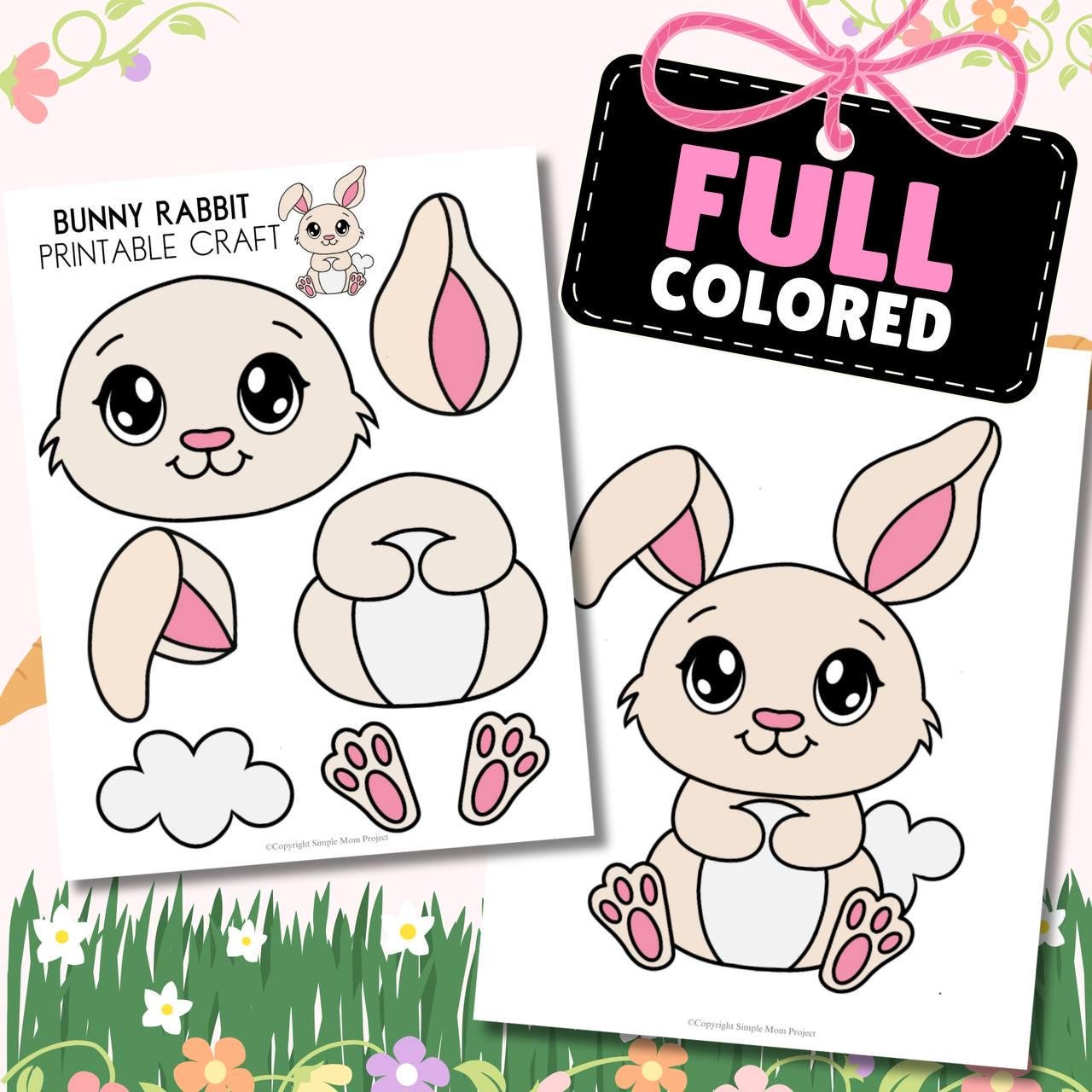 Build-a-bunny Craft Printable: Spring Cut & Paste Activity (PDF) - Etsy