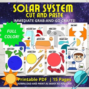 Solar System Cut and Paste Craft, Planet Crafts, Full Colored, Science ...
