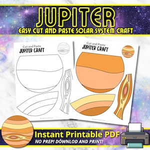 Jupiter Cut and Paste Craft: Solar System Activity (printable PDF) - Etsy