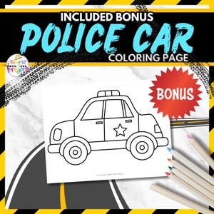 Printable Police Car Craft: Cut and Paste Activity (digital Download ...
