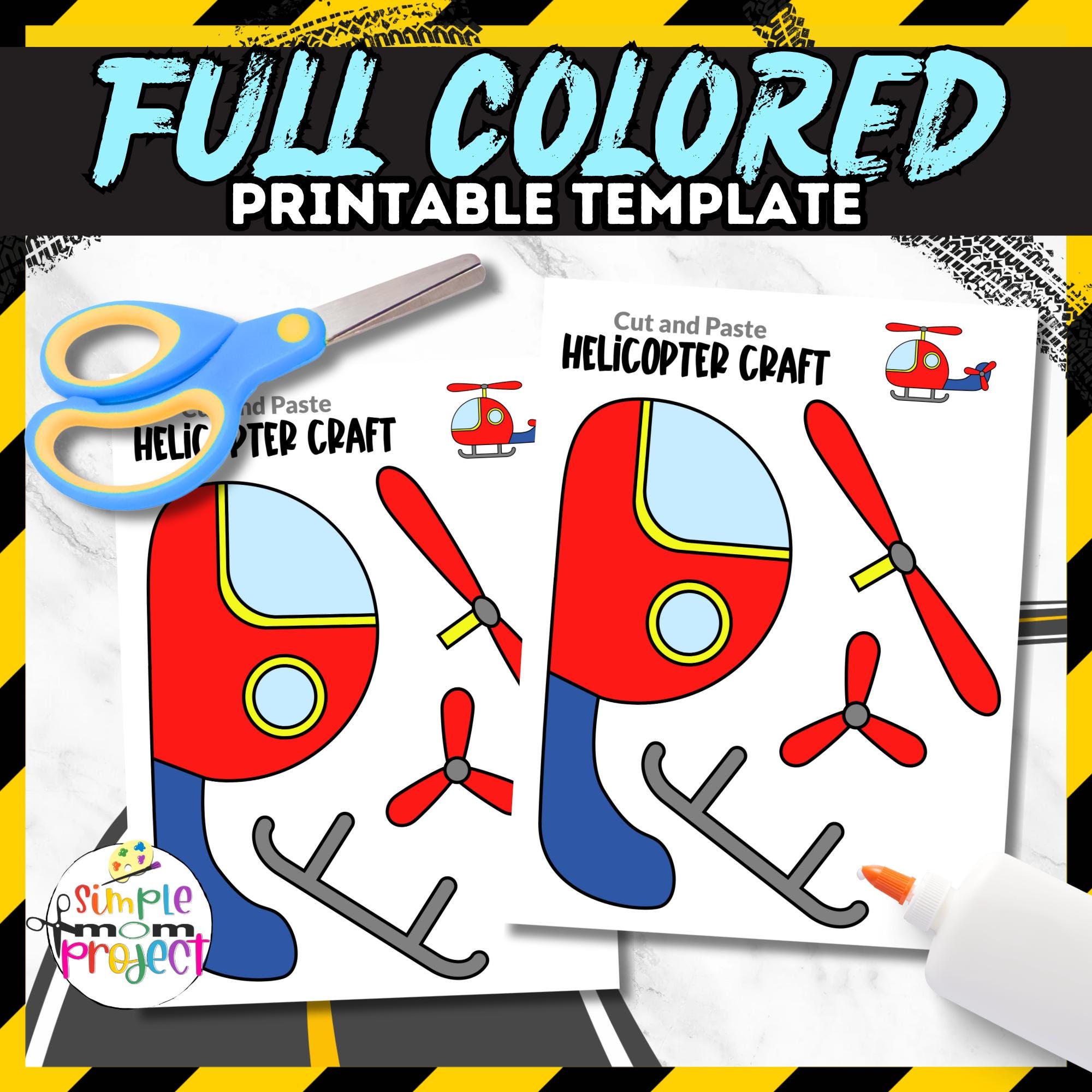 Printable Preschool Helicopter Craft Activity | Instant Download ...