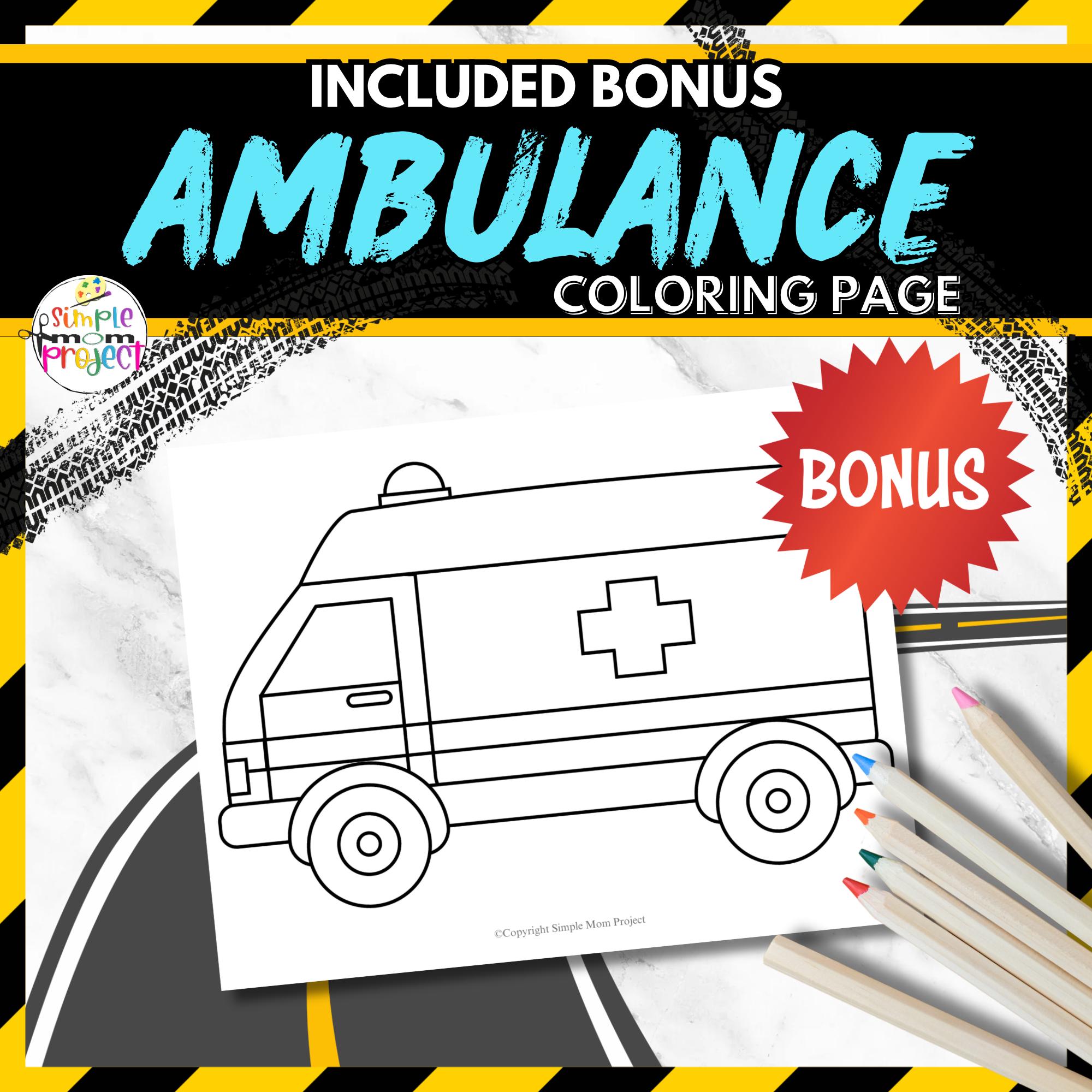 Printable Preschool Ambulance Craft Activity | Instant Download ...