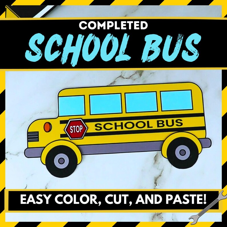 School Bus Craft Activity: Printable Cut & Paste Template (digital ...