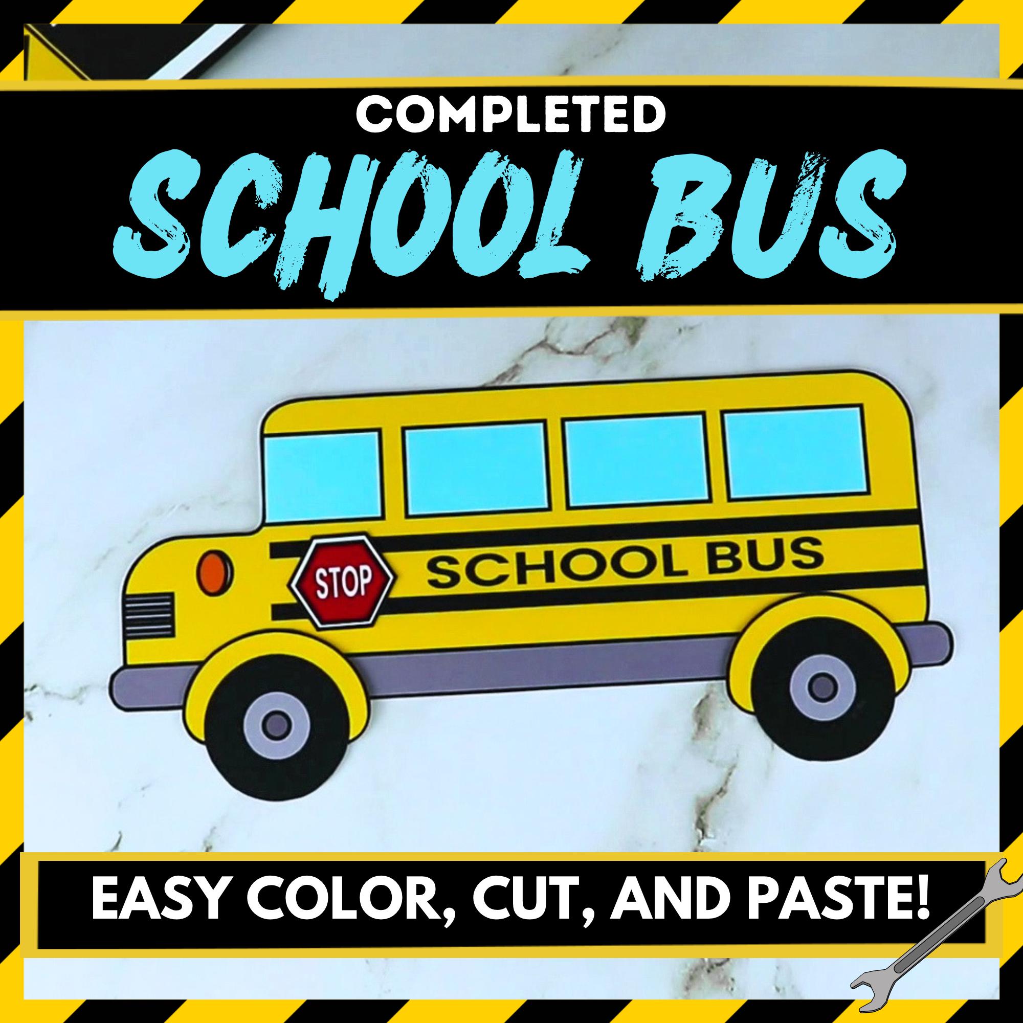 School Bus Craft Activity: Printable Cut & Paste Template (digital ...