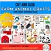 15 Farm Animal Cut and Paste Craft, Barnyard Crafts, Full Colored, Farm ...