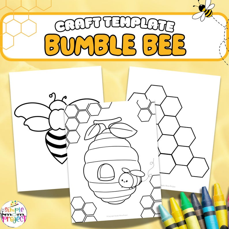Bumblebee Craft Bundle: Bee Coloring Pages & Templates (PDF) - Etsy ...
