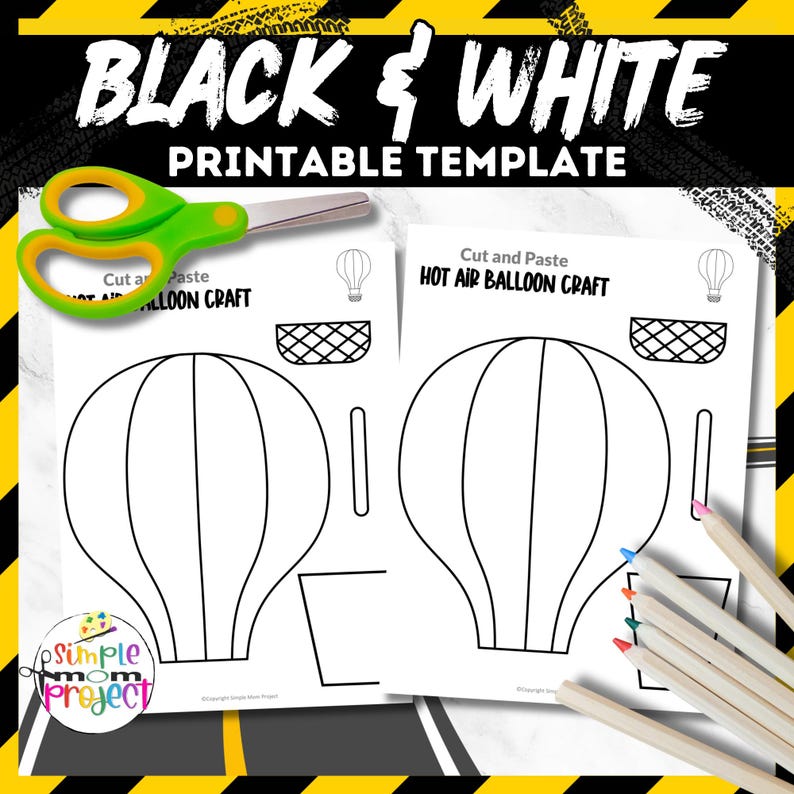 Preschool Printable Hot Air Balloon Template | Instant Download | Hot ...