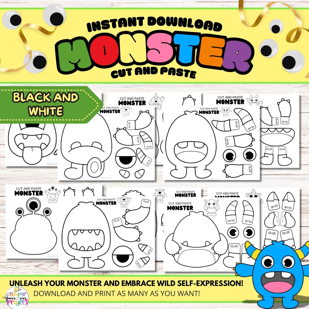 Build-a-monster Craft Activity Paper Monster Craft Monster Templates ...