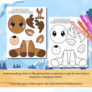 Build A Reindeer Printable Craft | Fun Paper Reindeer Template Activity ...