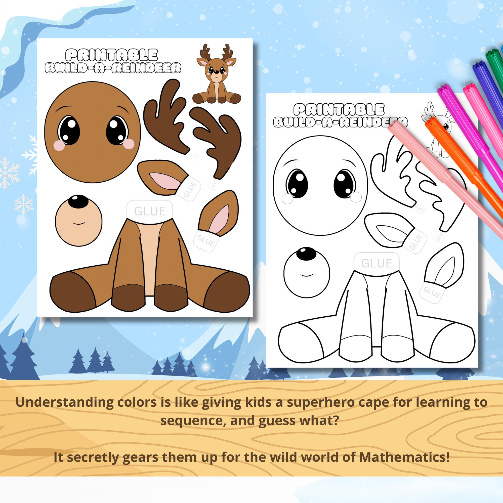 Build A Reindeer Printable Craft | Fun Paper Reindeer Template Activity ...