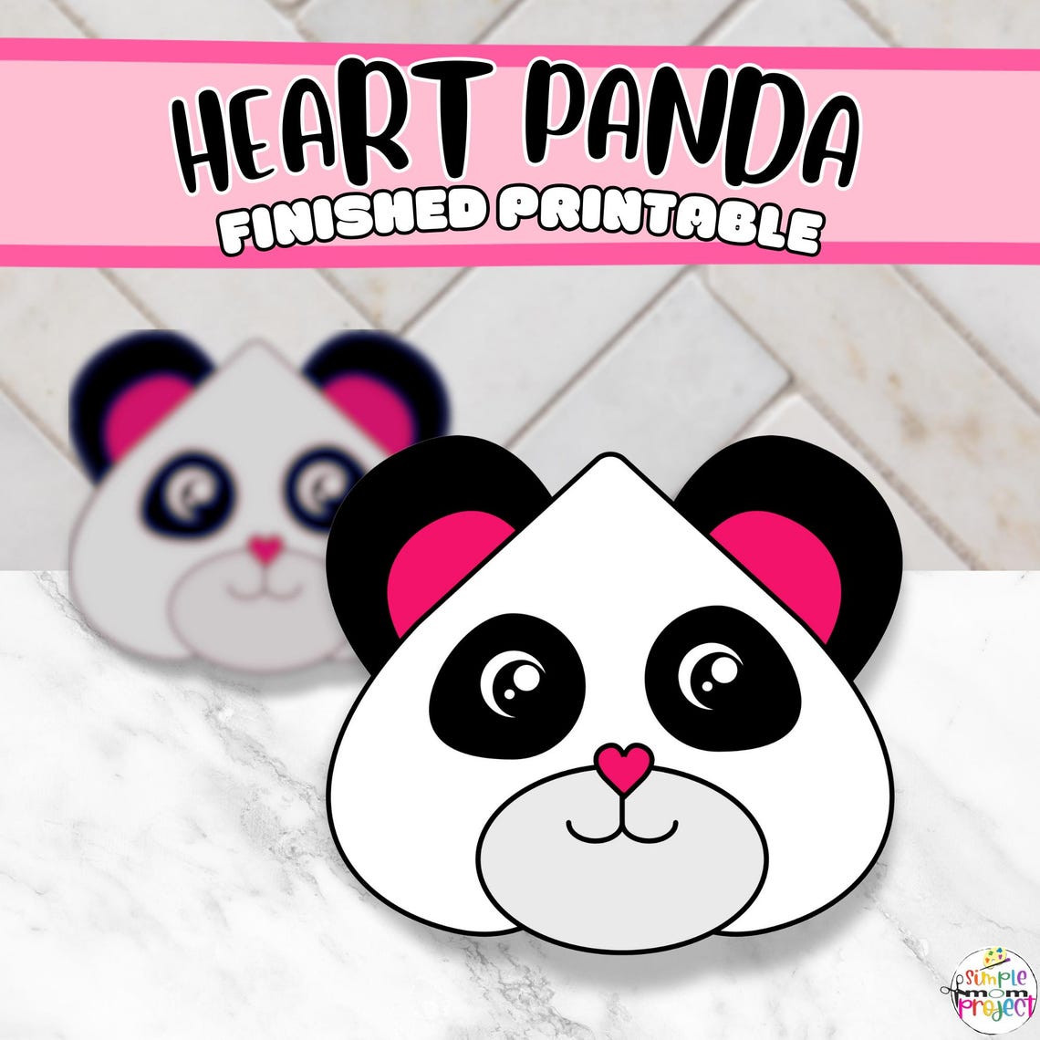 Heart Panda Bear Printable Craft for Kids Heart Panda Bear Craft Heart ...
