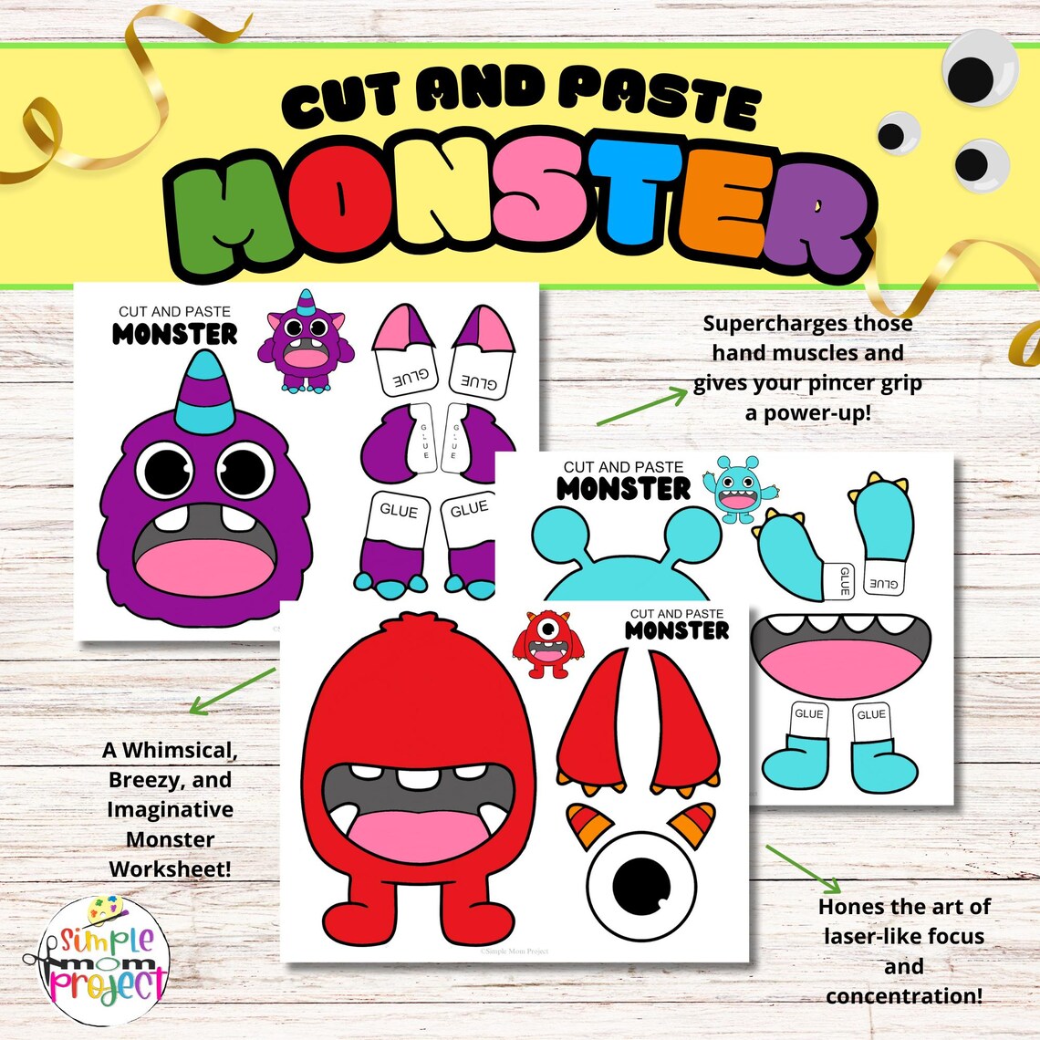 Build-a-monster Craft: 10 Full Colored Activities (PDF Pattern) - Etsy