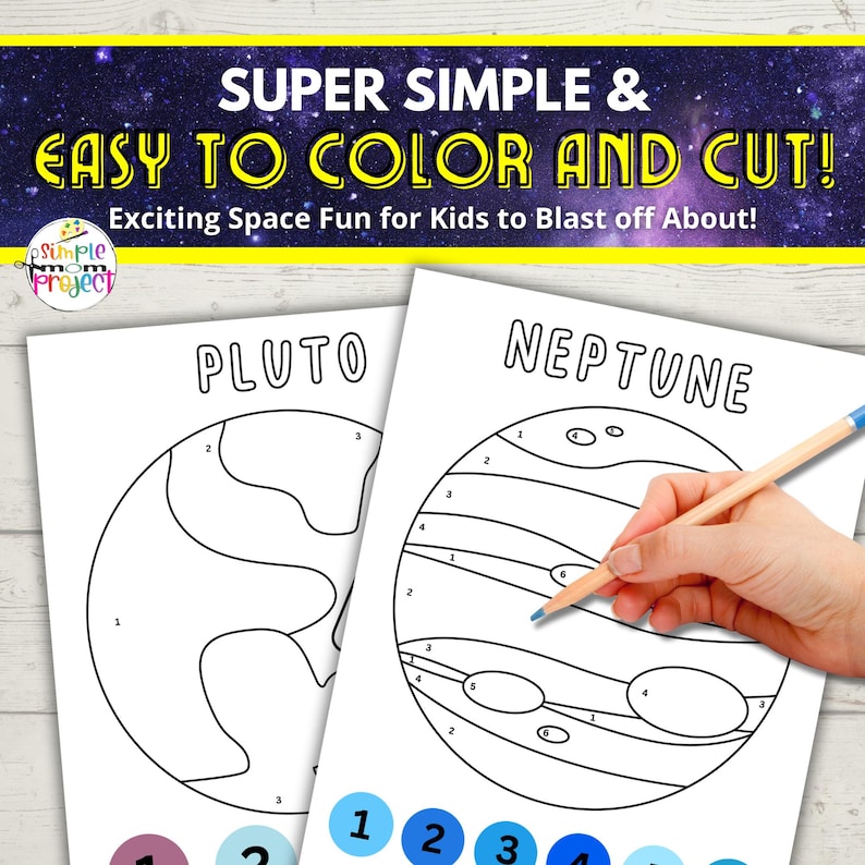 Solar System Color by Number Printables: Space Science (PDF) - Etsy