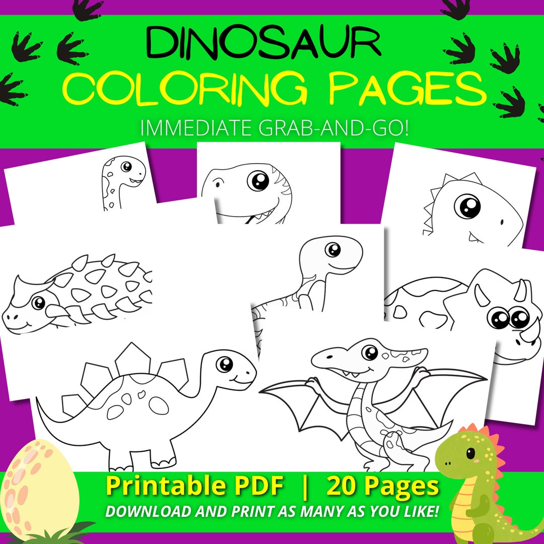 10 Cute Dinosaur Coloring Pages | Printable Dinosaur Coloring Book ...