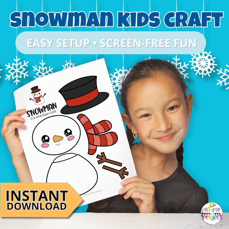 Printable Snowman Craft Template: Winter Cut & Paste Activity (PDF) - Etsy