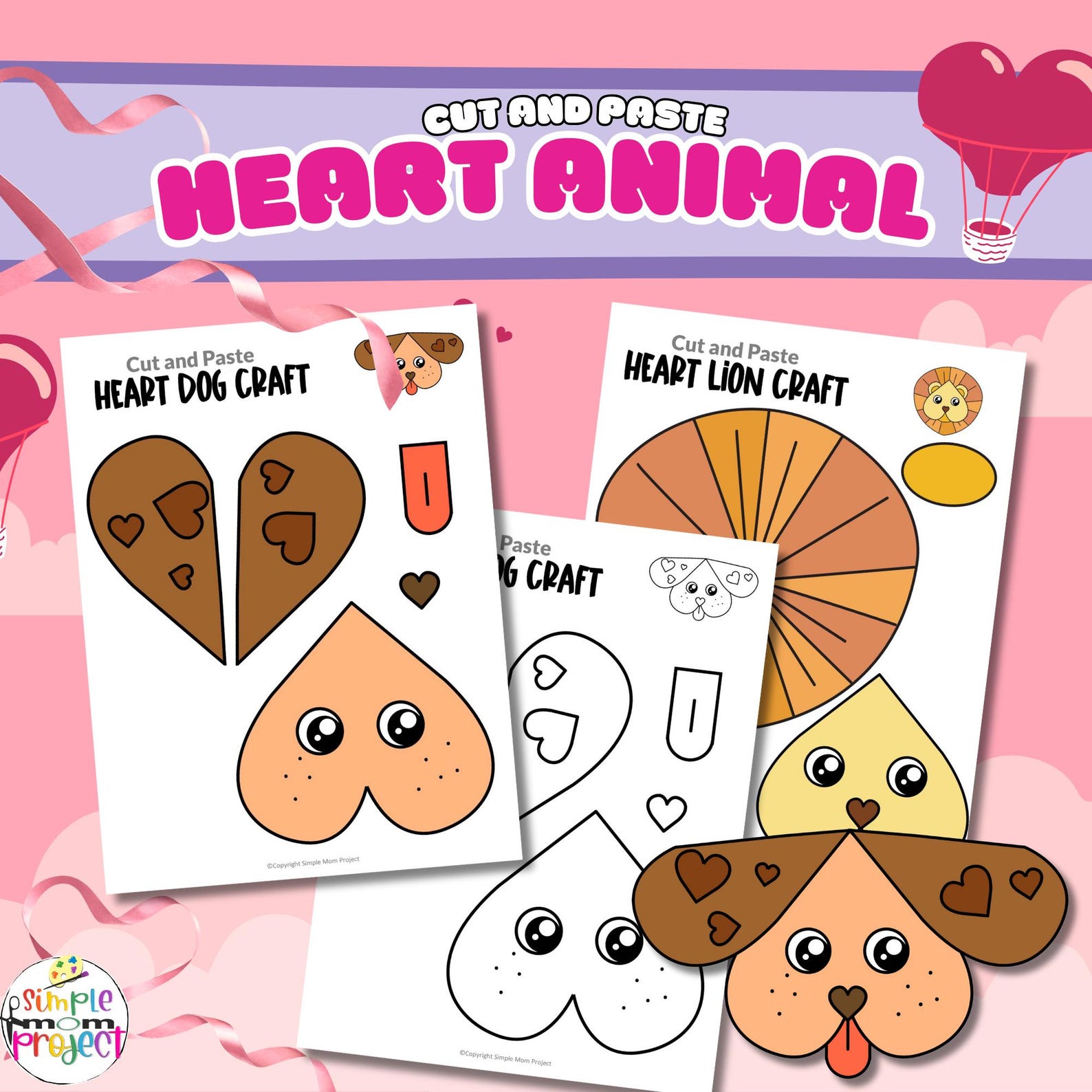Heart Animal Crafts: Printable Template Activities for Kids (PDF ...