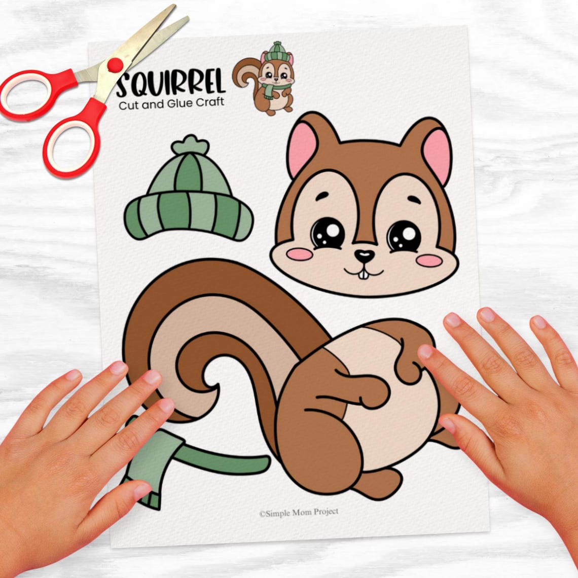 Winter Squirrel Craft Template: Printable Woodland Animal Activity - Etsy