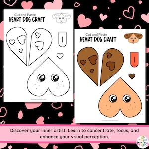 Heart Dog Printable Craft for Kids | Heart Puppy Dog Craft | Heart Dog ...