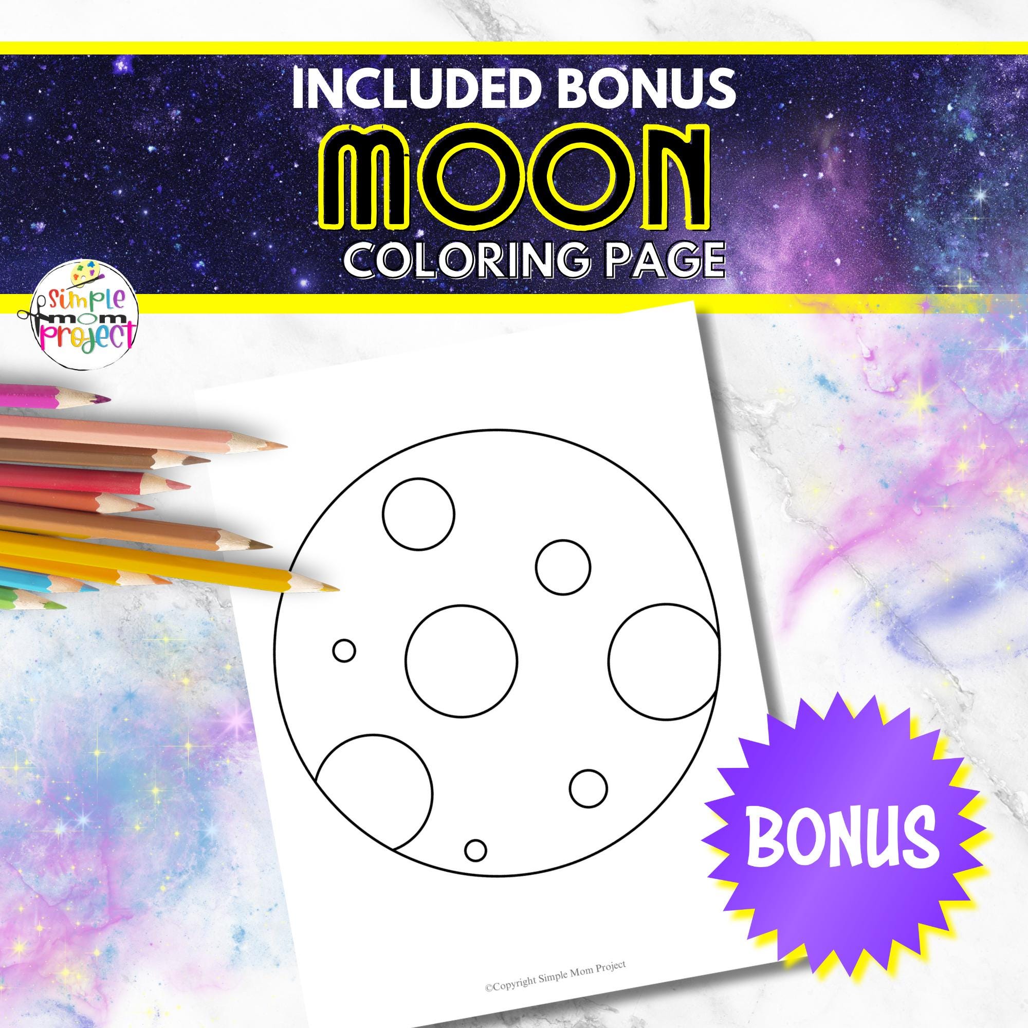 Cut and Paste Moon Craft for Kids | Diy Moon Printable Science and Art ...