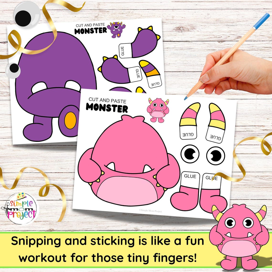 Build-a-monster Craft: 10 Full Colored Activities (PDF Pattern) - Etsy