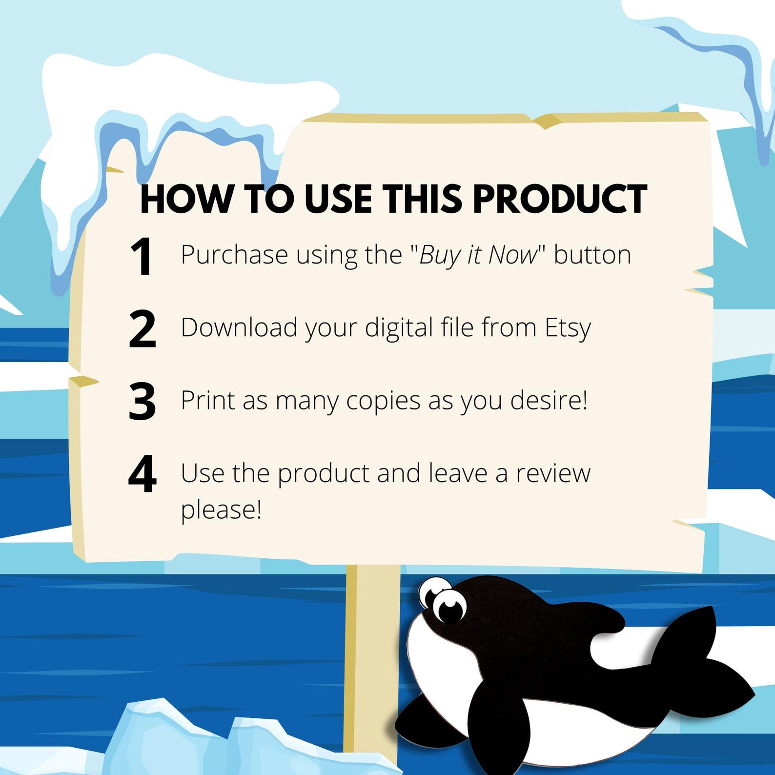 14 Black and White Arctic Animal Cut and Paste Craft Bundle | Black and ...