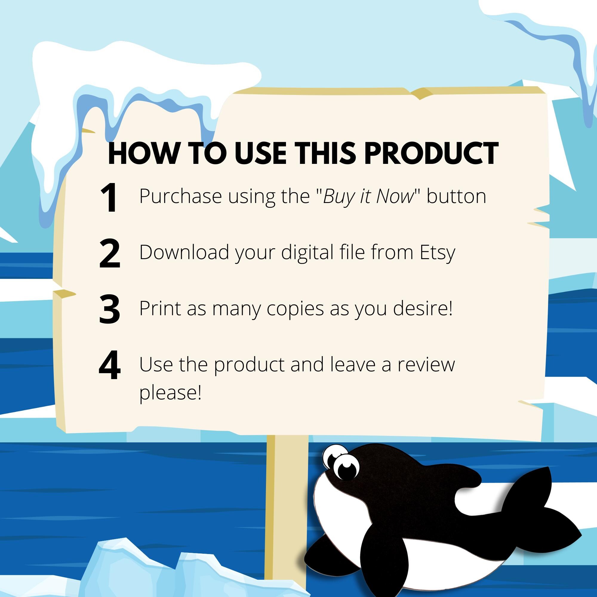 14 Black and White Arctic Animal Cut and Paste Craft Bundle | Black and ...