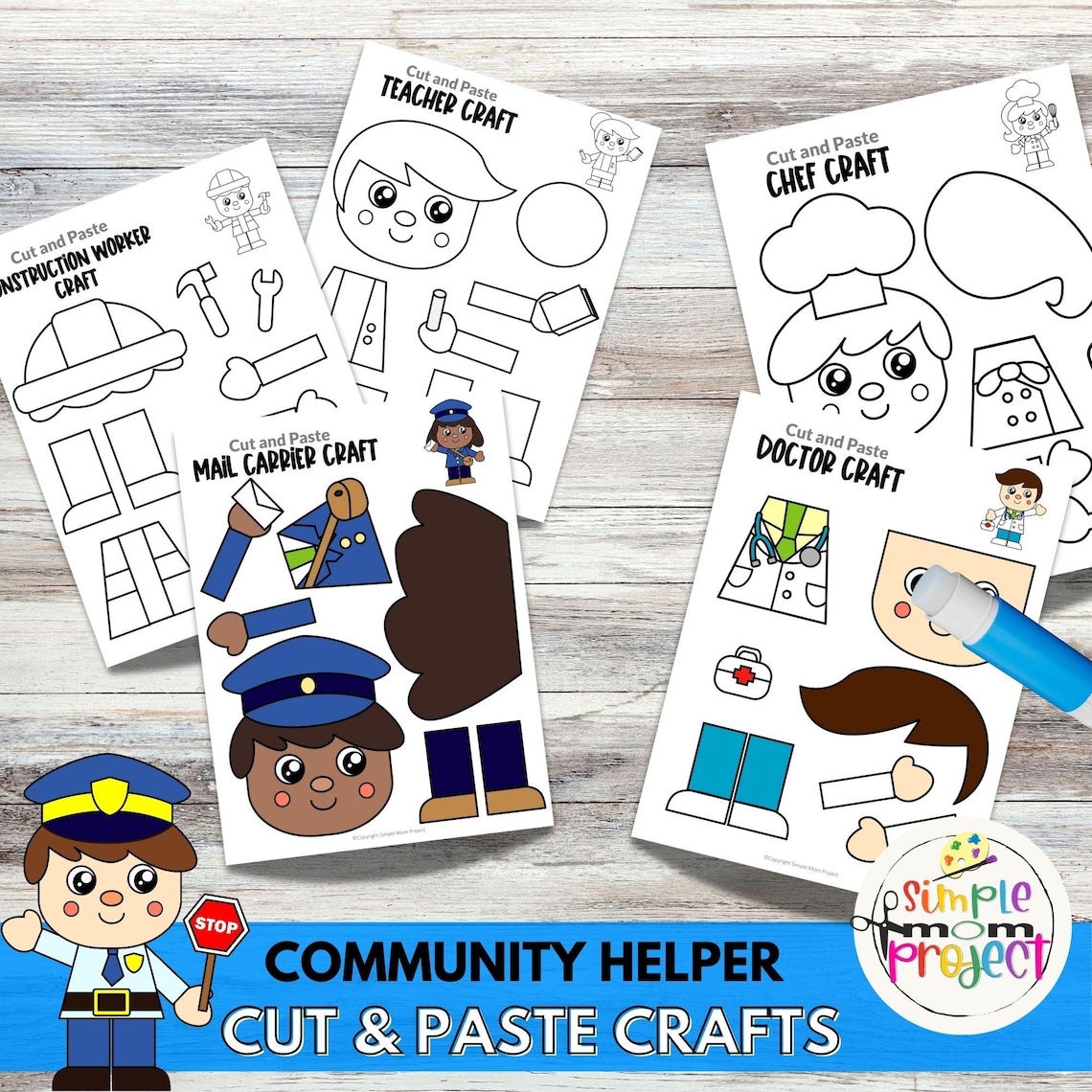 Community Helper Crafts: Cut and Paste Activity (PDF) - Etsy