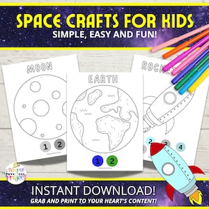 Solar System Color by Number Printables: Space Science (PDF) - Etsy