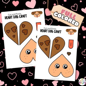 Heart Dog Printable Craft for Kids | Heart Puppy Dog Craft | Heart Dog ...