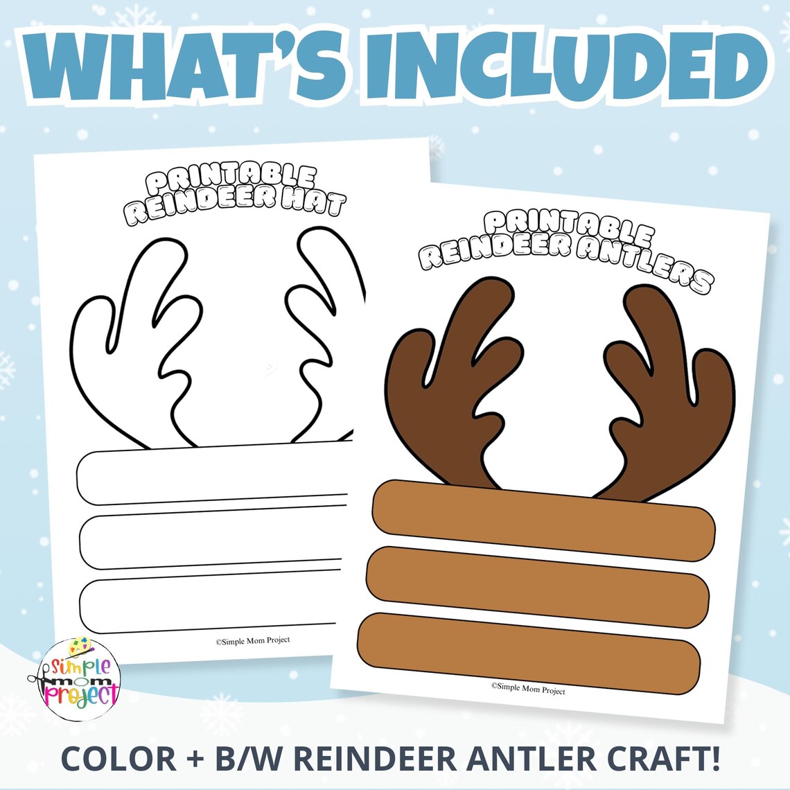 Reindeer Antlers Headband Printable | Winter Craft for Kids | Cut ...