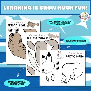 Arctic Animal Cut and Paste Craft Bundle (PDF) - Etsy