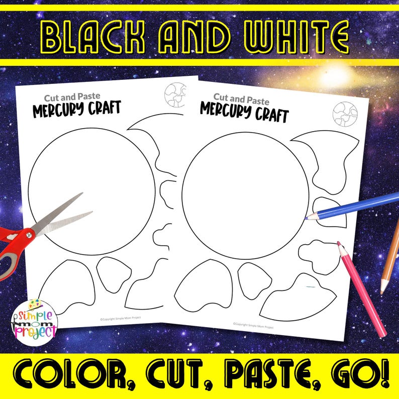 Mercury Planet Craft: Cut and Paste Activity (digital Download) - Etsy