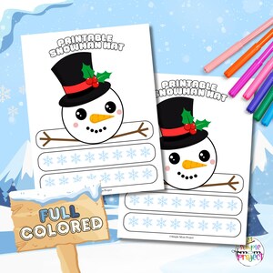Snowman Hat Printable Craft: Fun Paper Headband (digital Download) - Etsy