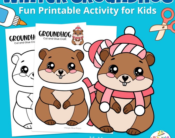 Groundhog Printable Craft| Scissor Skills Activity| Build A Groundhog ...