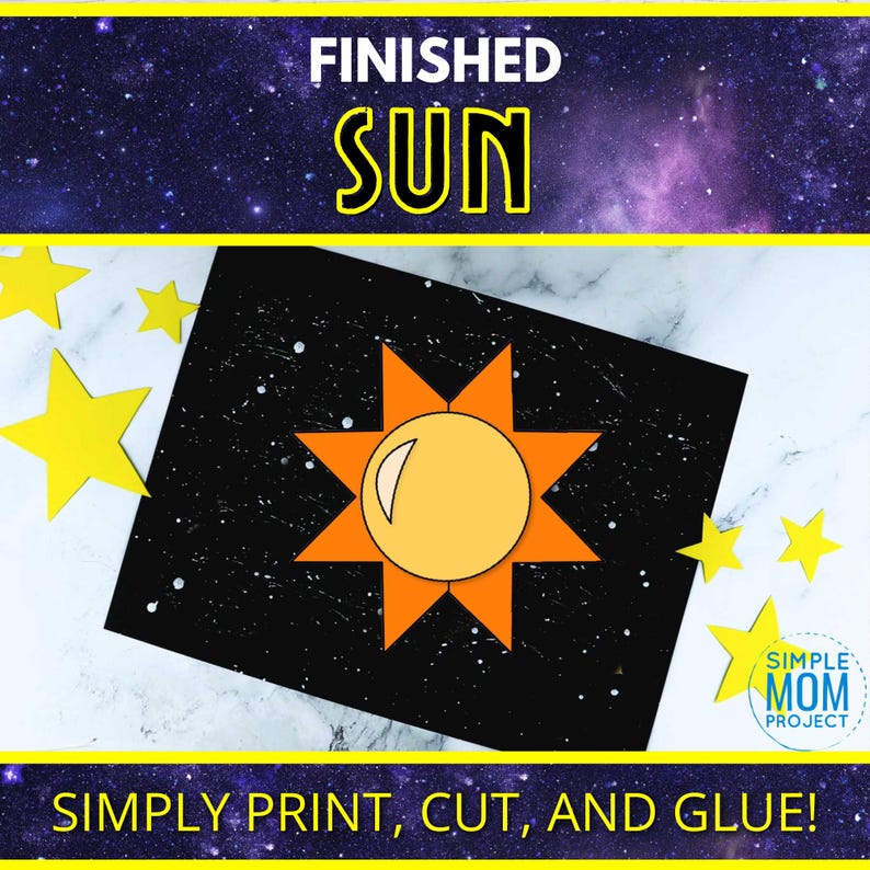 Sun Craft Printable: Solar System Activity, Montessori Education ...