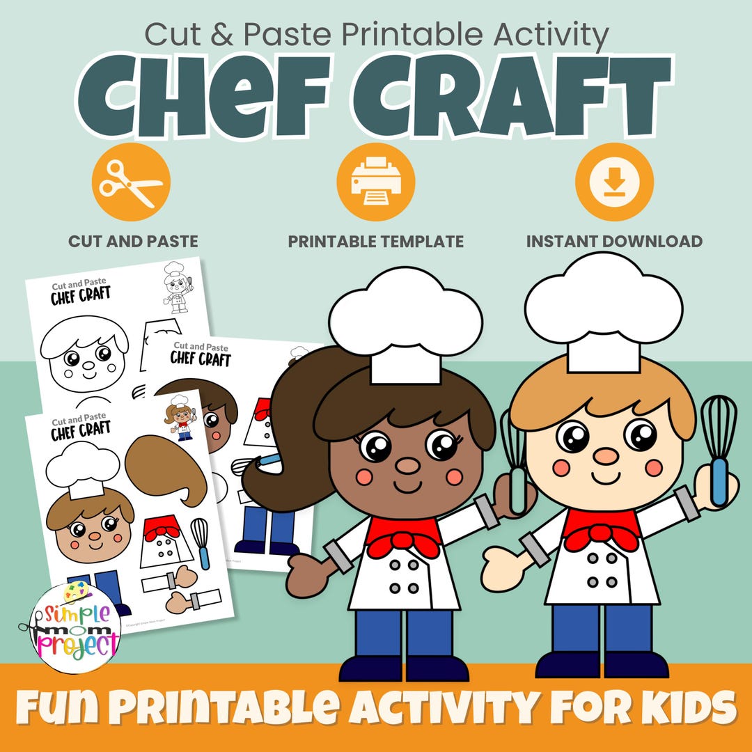 Chef Cut & Paste Craft | Community Helper Printable for Preschool ...