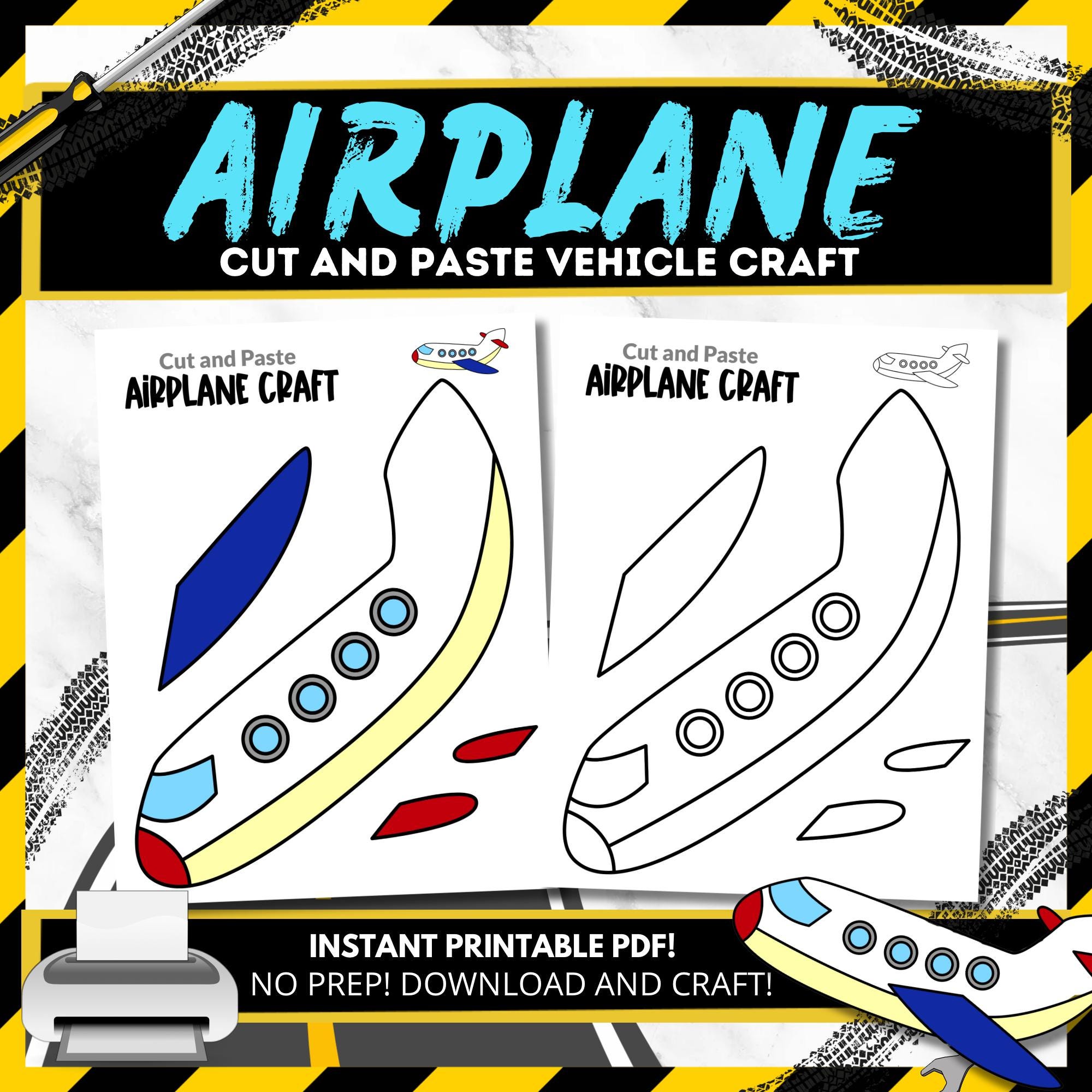 Printable Preschool Airplane Craft Activity | Instant Download ...