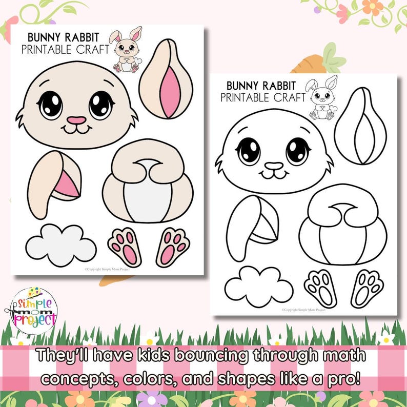 Build-a-bunny Craft Printable: Spring Cut & Paste Activity (PDF) - Etsy