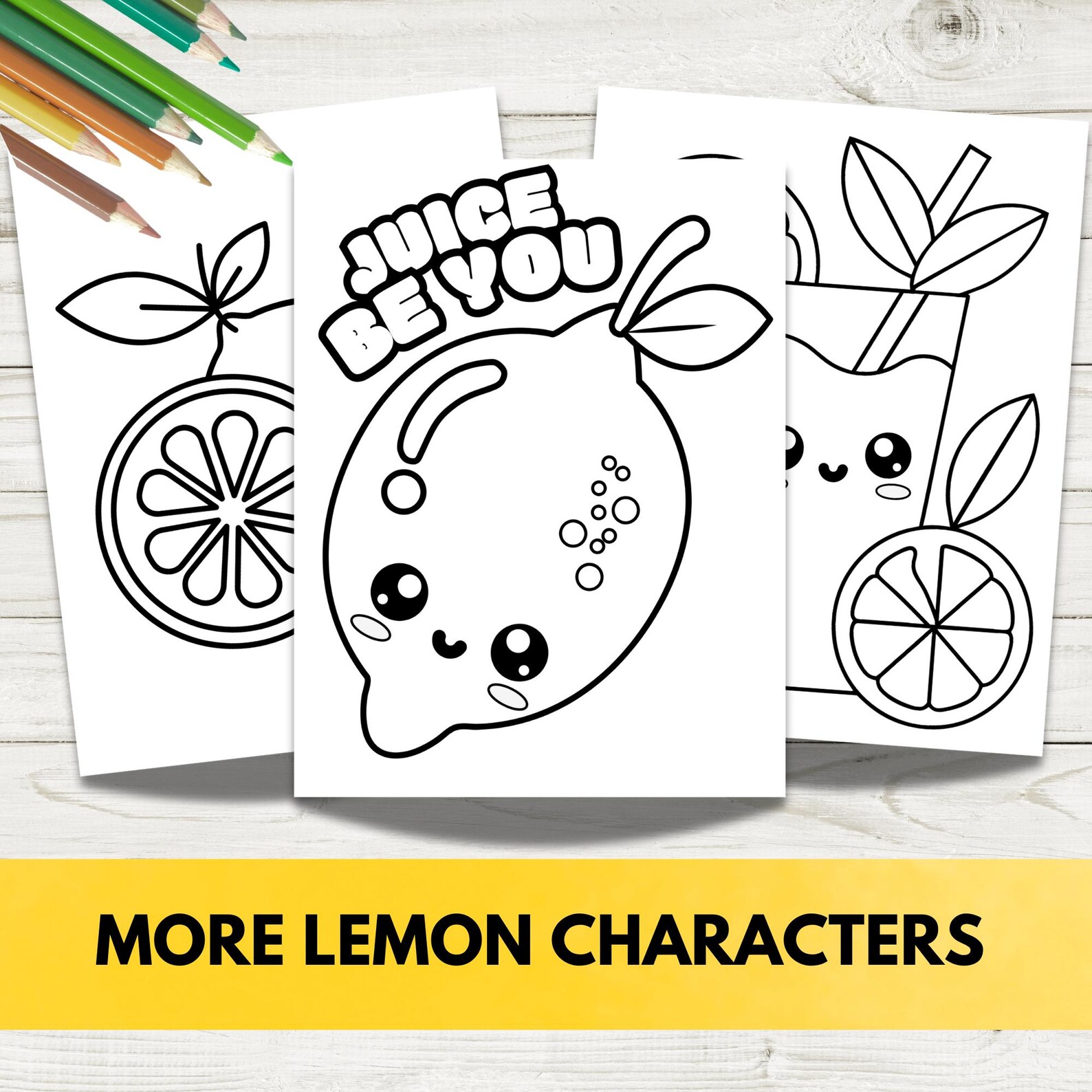 10 Adorable Lemon Coloring Pages | Lemon Worksheets | Fruit Activity ...